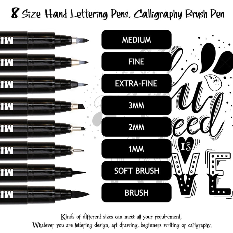 8 Pcs Calligraphy / Drawing Pens – HobbyistHaven